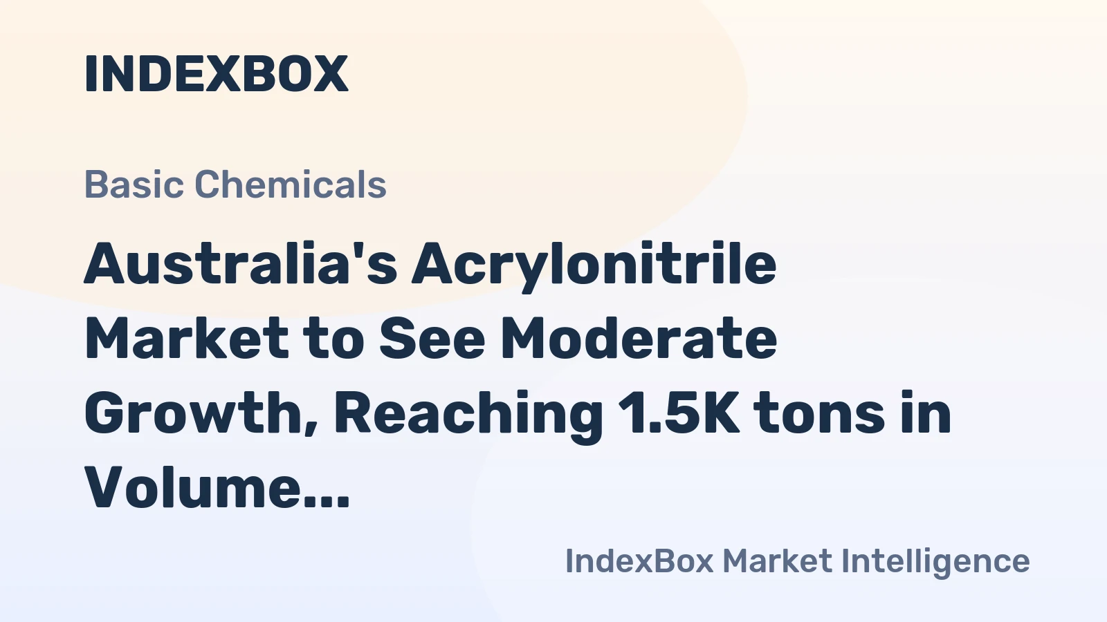 Australia's Acrylonitrile Market to See Moderate Growth, Reaching 1.5K tons in Volume and $2.9M in Value by 2035