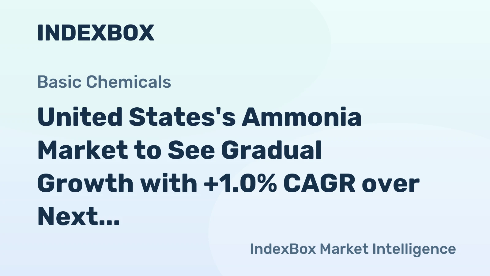 United States's Ammonia Market to See Gradual Growth with +1.0% CAGR over Next Decade
