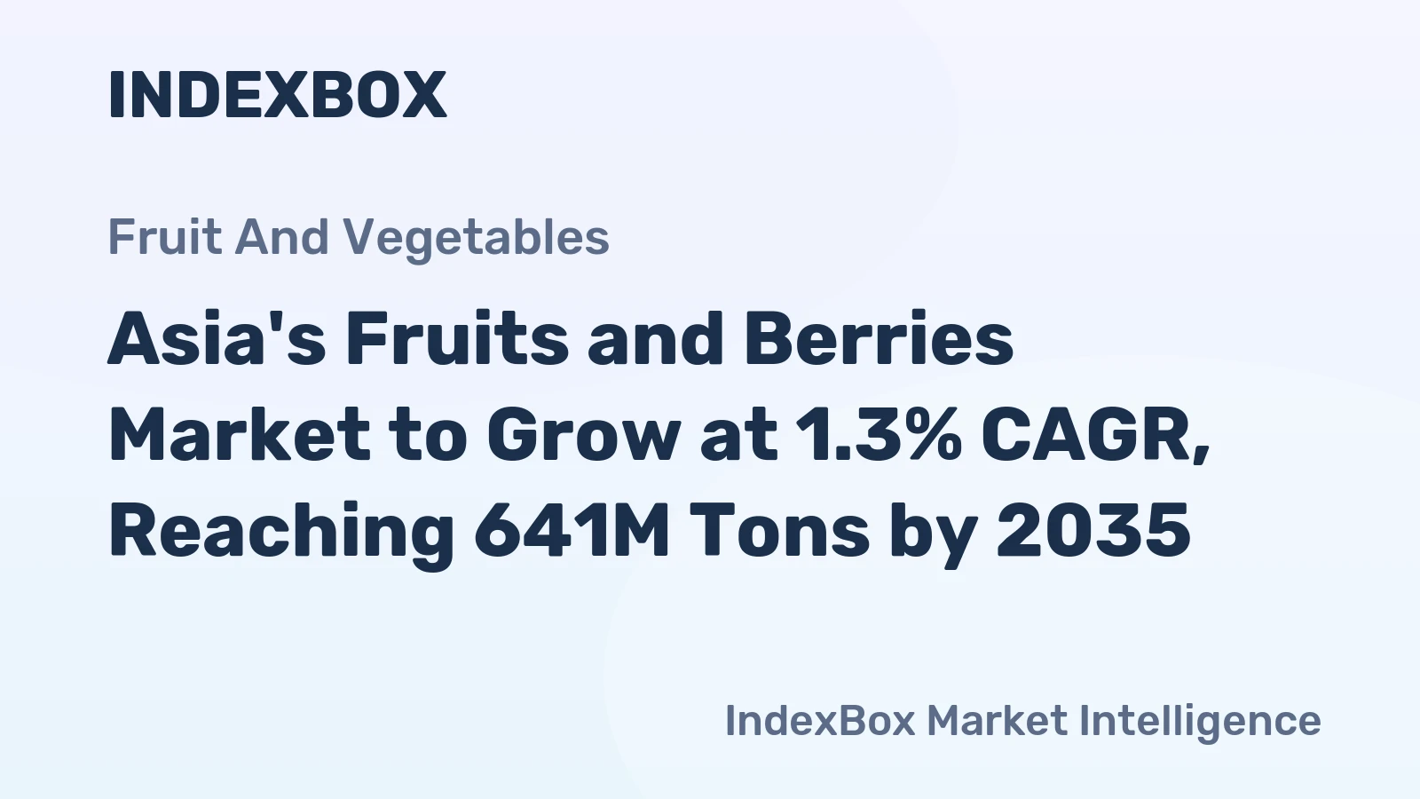 Asia's Fruits and Berries Market to Grow at 1.3% CAGR, Reaching 641M Tons by 2035
