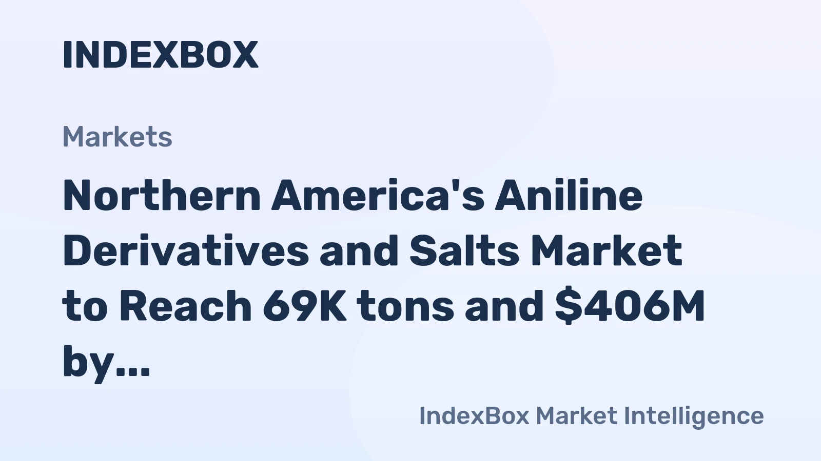 Northern America's Aniline Derivatives and Salts Market to Reach 69K tons and $406M by 2035 with +0.3% CAGR