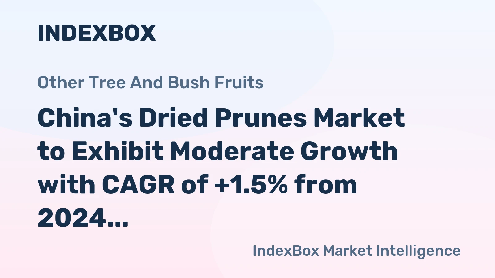 China's Dried Prunes Market to Exhibit Moderate Growth with CAGR of +1.5% from 2024 to 2035