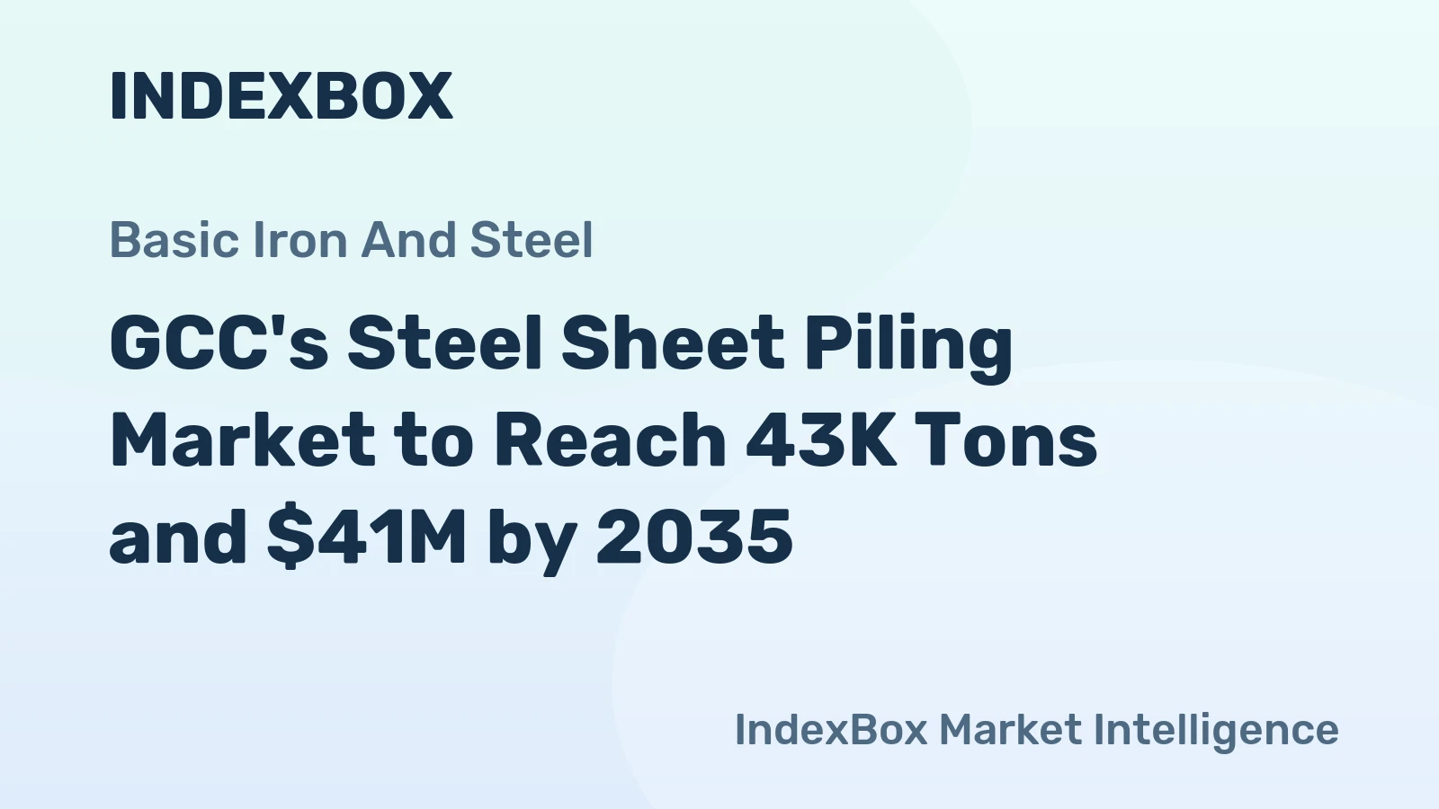 GCC's Steel Sheet Piling Market to Reach 43K Tons and $41M by 2035