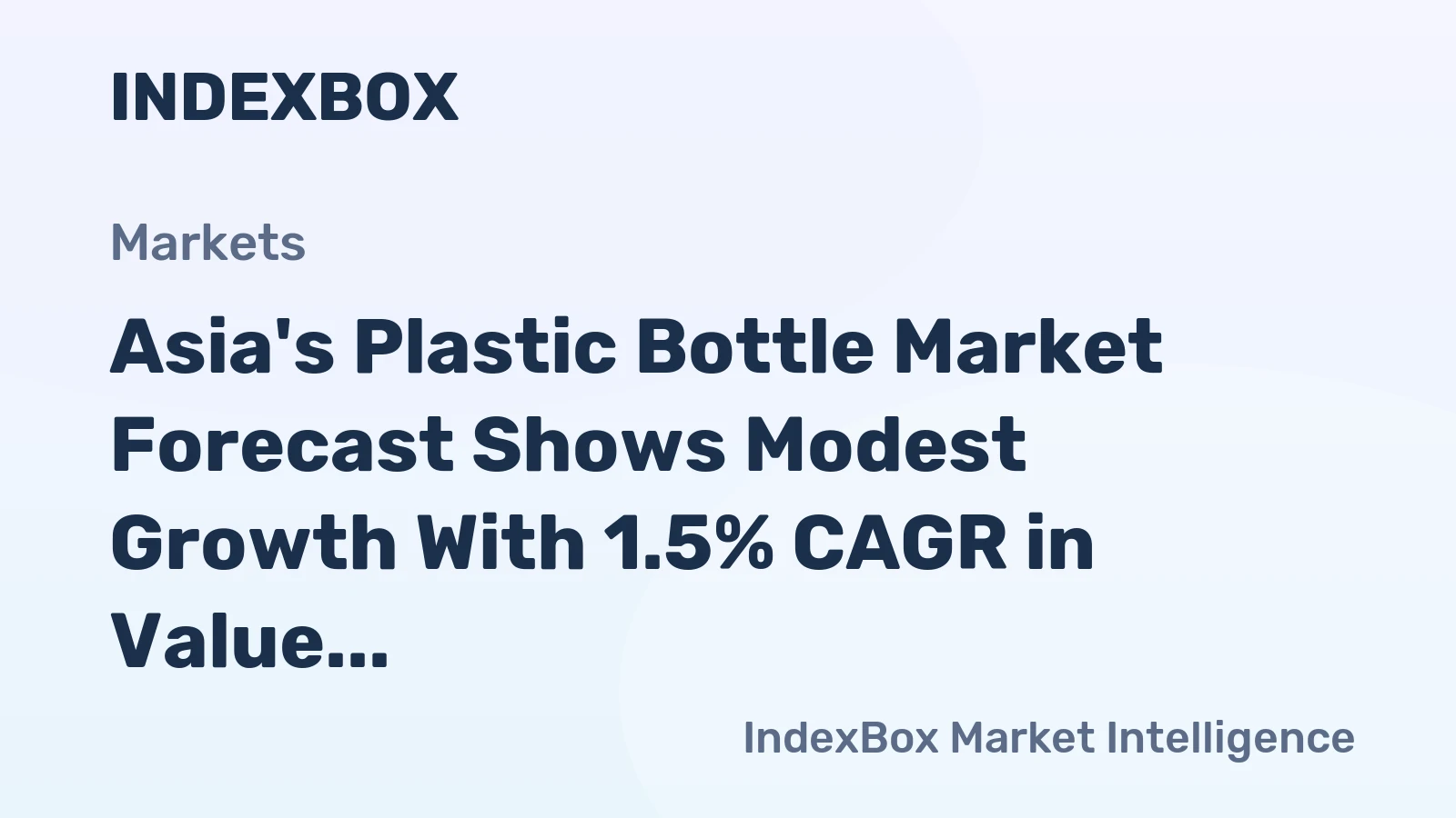 Asia's Plastic Bottle Market Forecast Shows Modest Growth With 1.5% CAGR in Value Through 2035