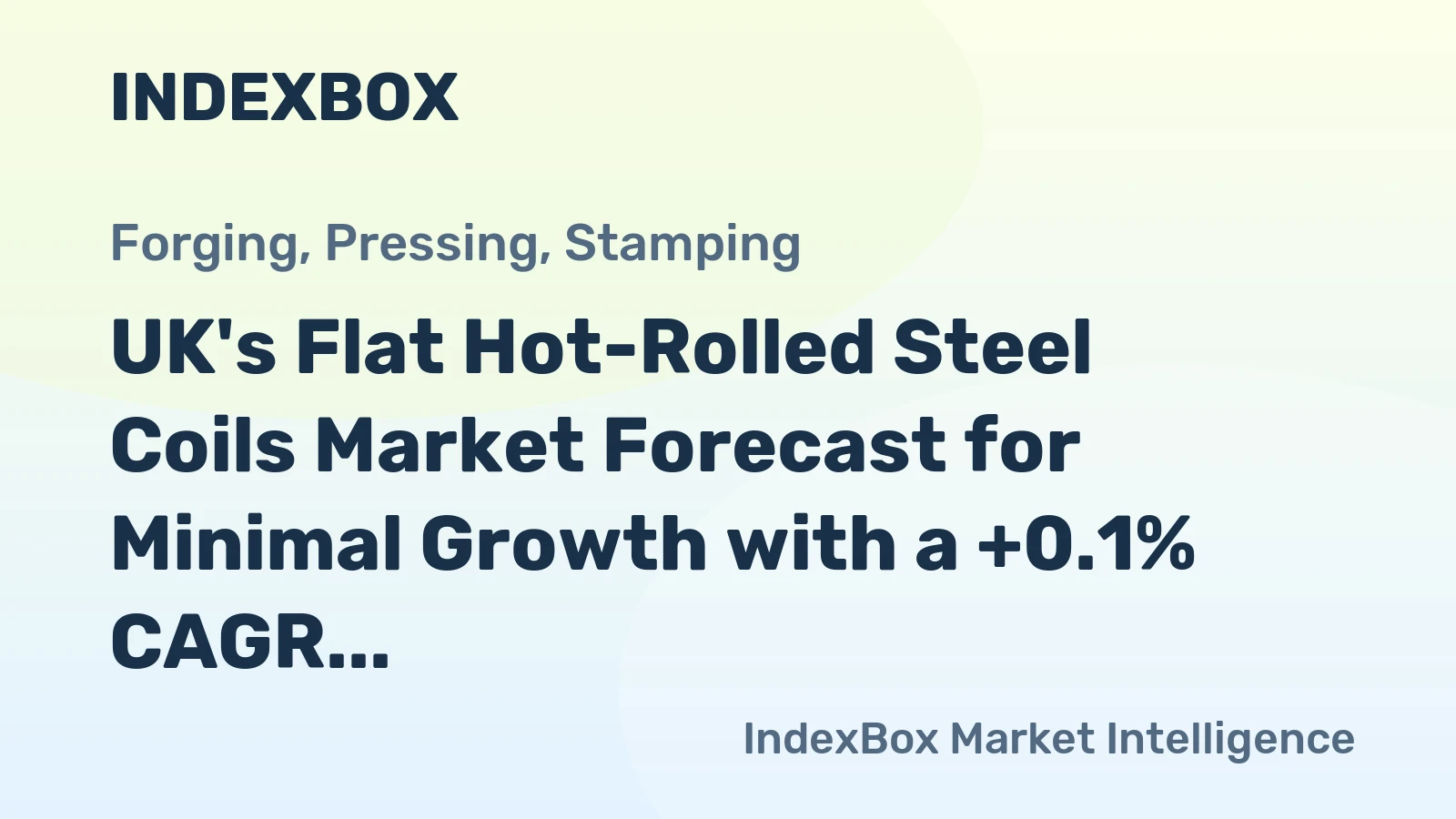 UK's Flat Hot-Rolled Steel Coils Market Forecast for Minimal Growth with a +0.1% CAGR in Volume
