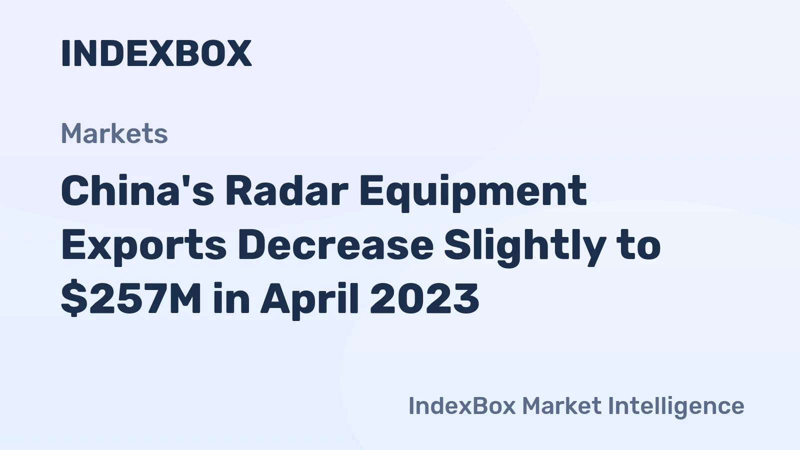 China's Radar Equipment Exports Decrease Slightly to $257M in April 2023
