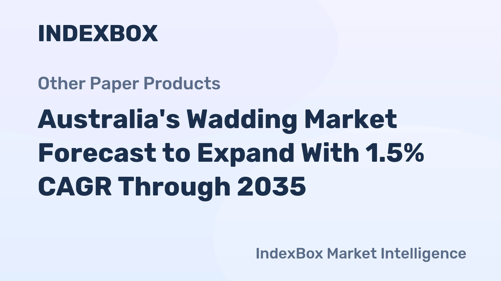 Australia's Wadding Market Forecast to Expand With 1.5% CAGR Through 2035