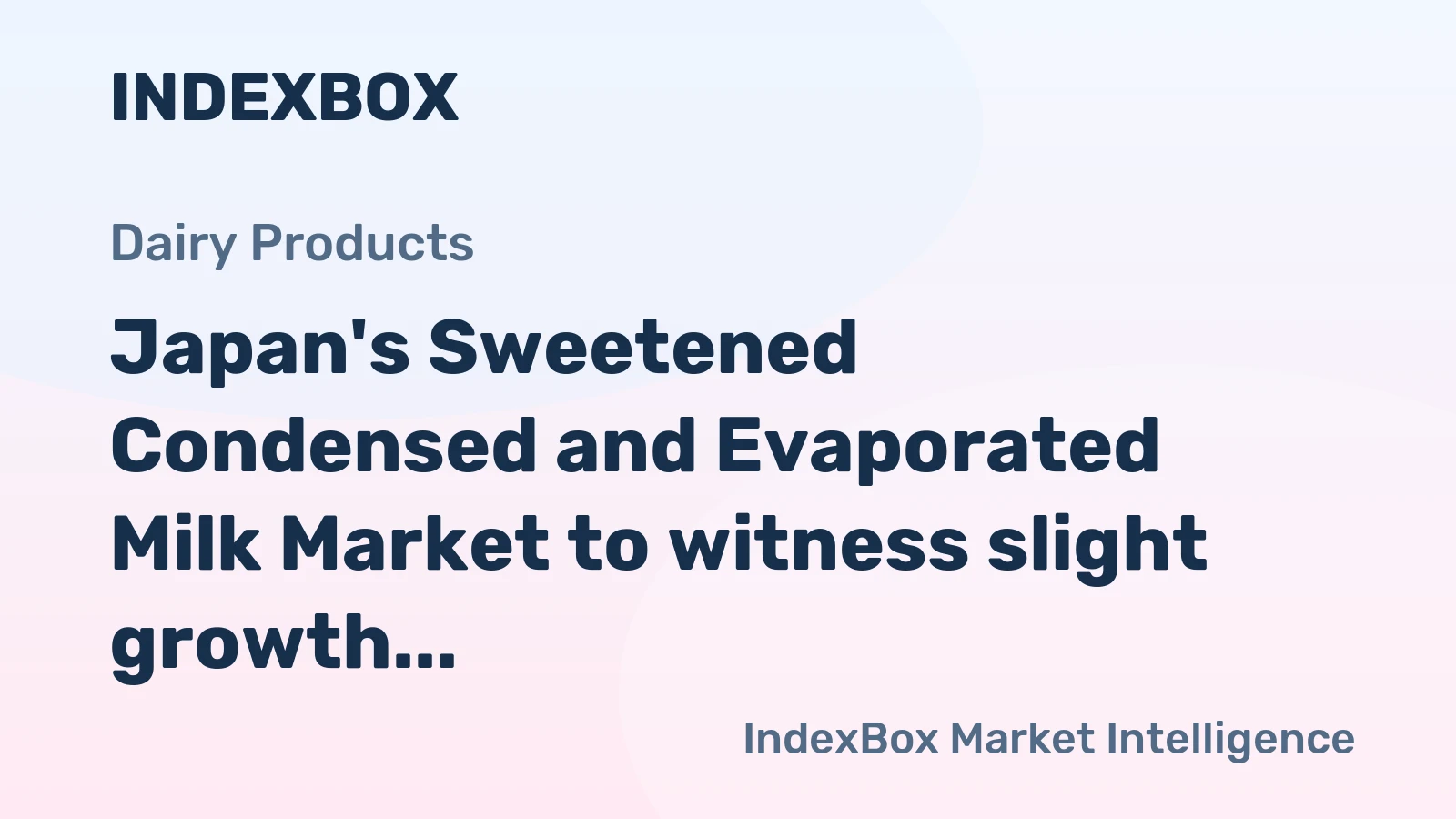 Japan's Sweetened Condensed and Evaporated Milk Market to witness slight growth with a CAGR of +0.5% from 2024-2035