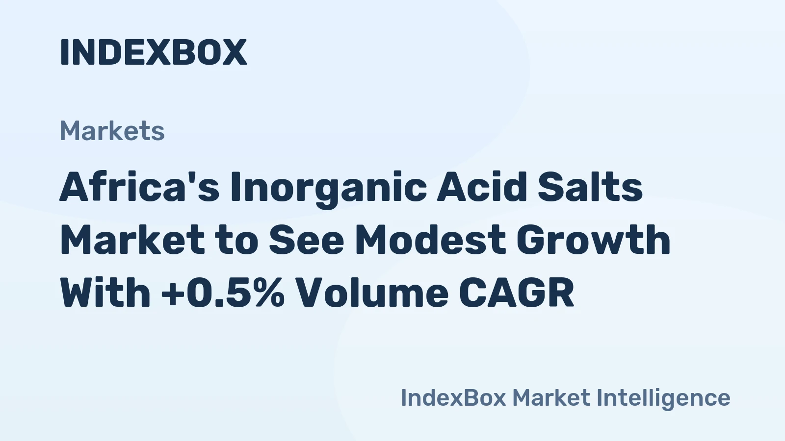 Africa's Inorganic Acid Salts Market to See Modest Growth With +0.5% Volume CAGR