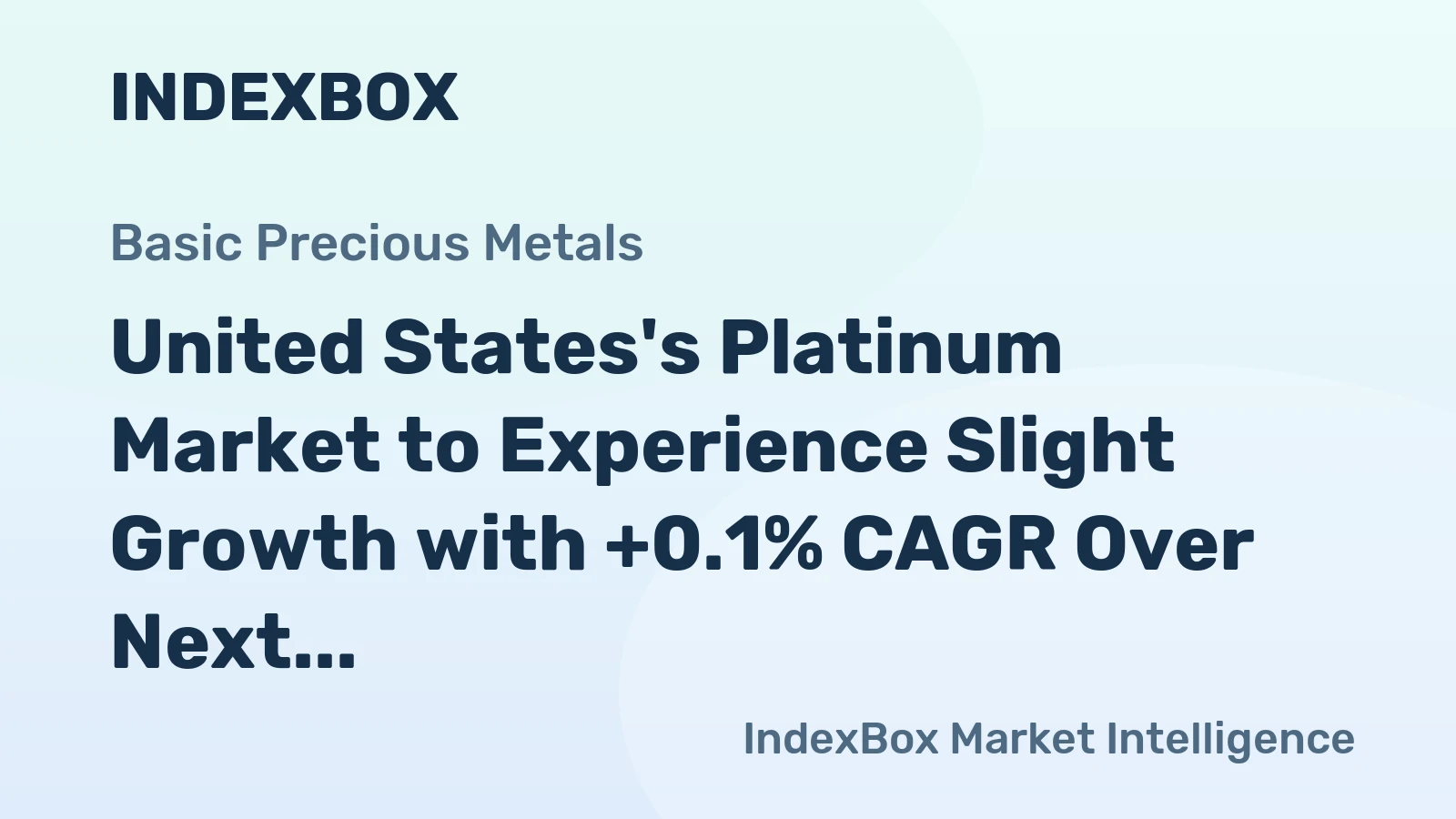United States's Platinum Market to Experience Slight Growth with +0.1% CAGR Over Next Decade