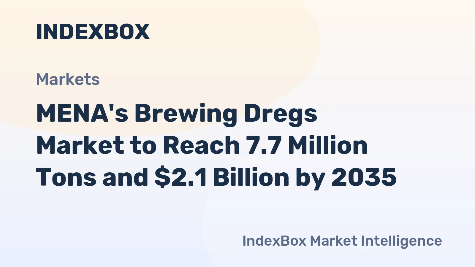 MENA's Brewing Dregs Market to Reach 7.7 Million Tons and $2.1 Billion by 2035
