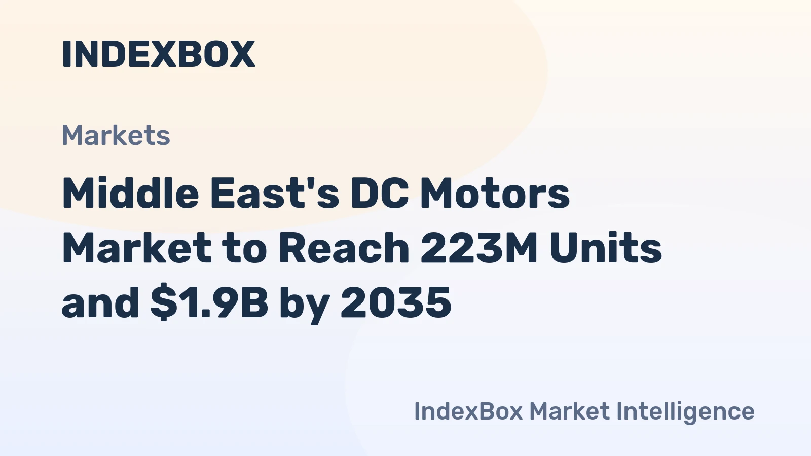 Middle East's DC Motors Market to Reach 223M Units and $1.9B by 2035