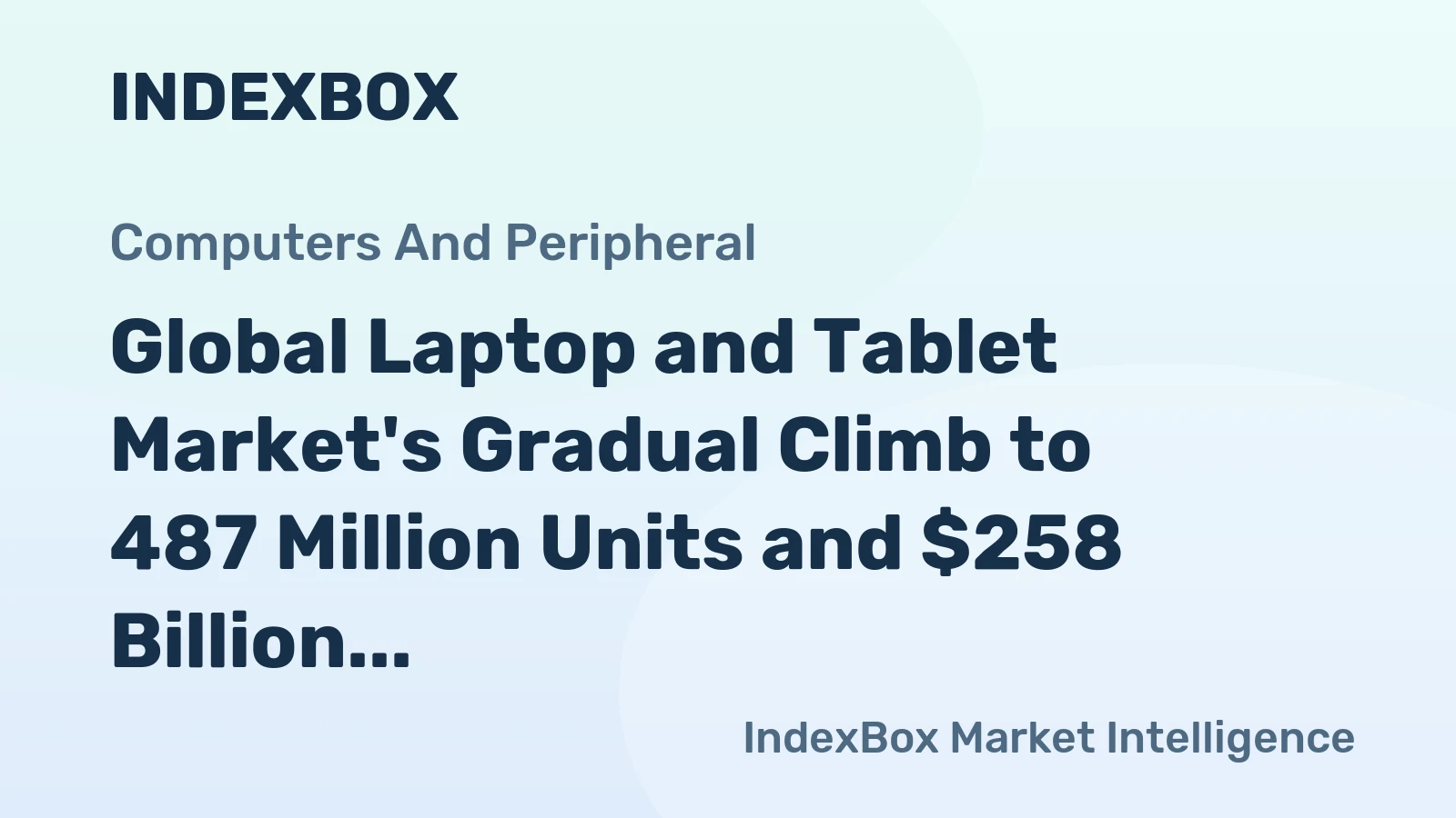 Global Laptop and Tablet Market's Gradual Climb to 487 Million Units and $258 Billion