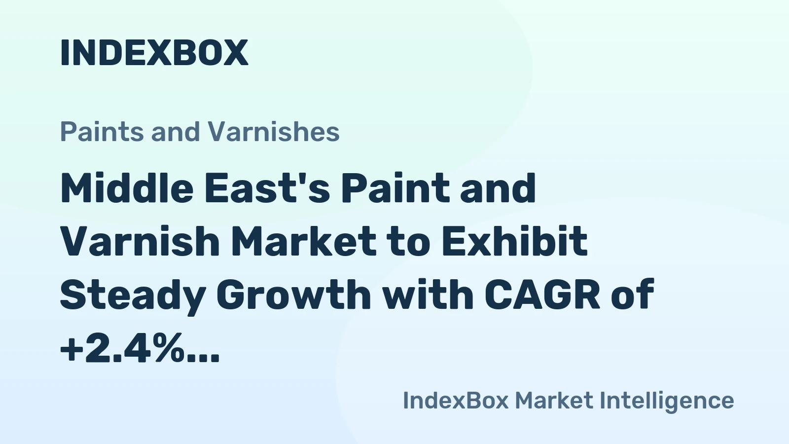 Middle East's Paint and Varnish Market to Exhibit Steady Growth with CAGR of +2.4% over the Next Decade
