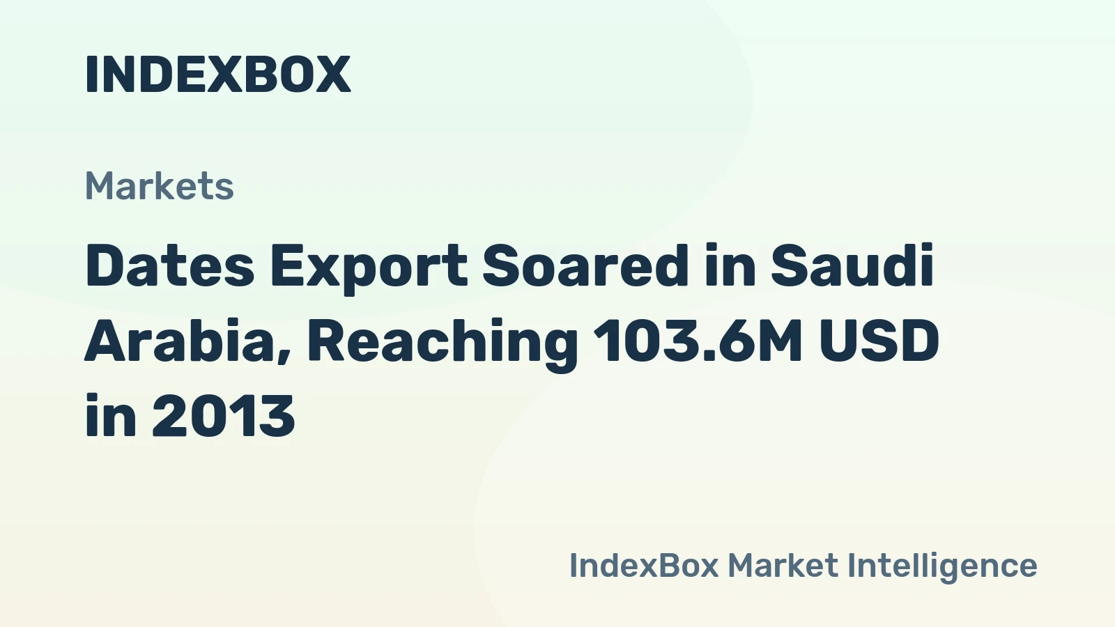Dates Export Soared in Saudi Arabia, Reaching 103.6M USD in 2013