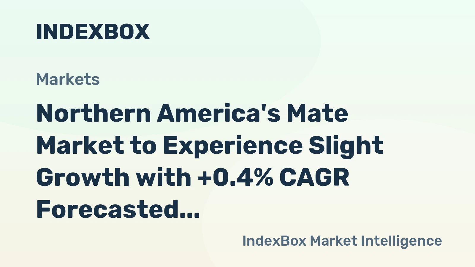 Northern America's Mate Market to Experience Slight Growth with +0.4% CAGR Forecasted