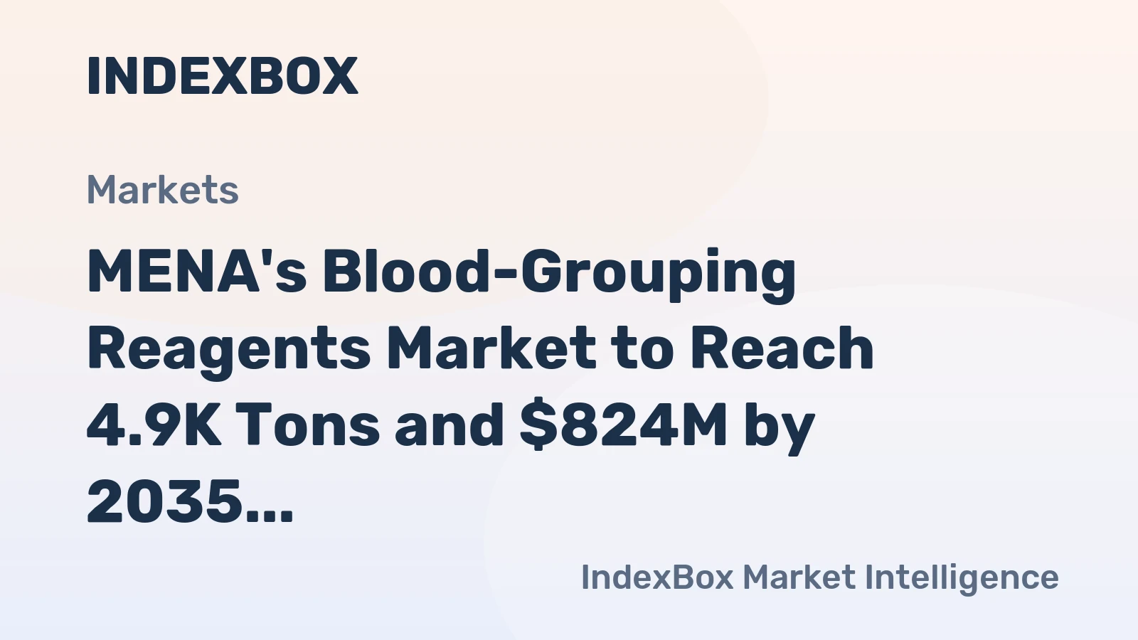 MENA's Blood-Grouping Reagents Market to Reach 4.9K Tons and $824M by 2035
