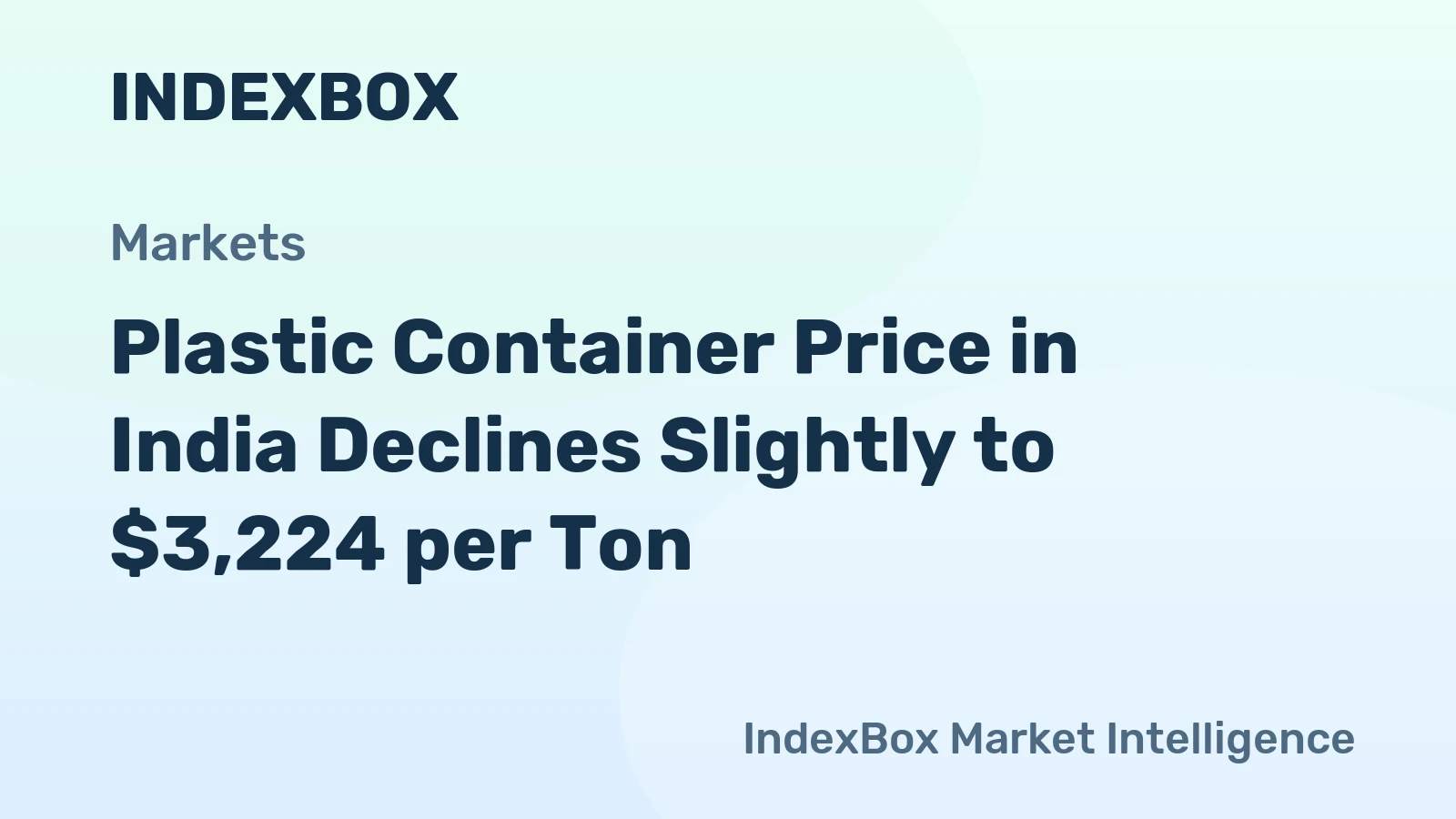 Plastic Container Price in India Declines Slightly to $3,224 per Ton