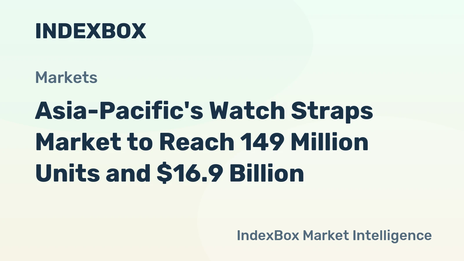 Asia-Pacific's Watch Straps Market to Reach 149 Million Units and $16.9 Billion