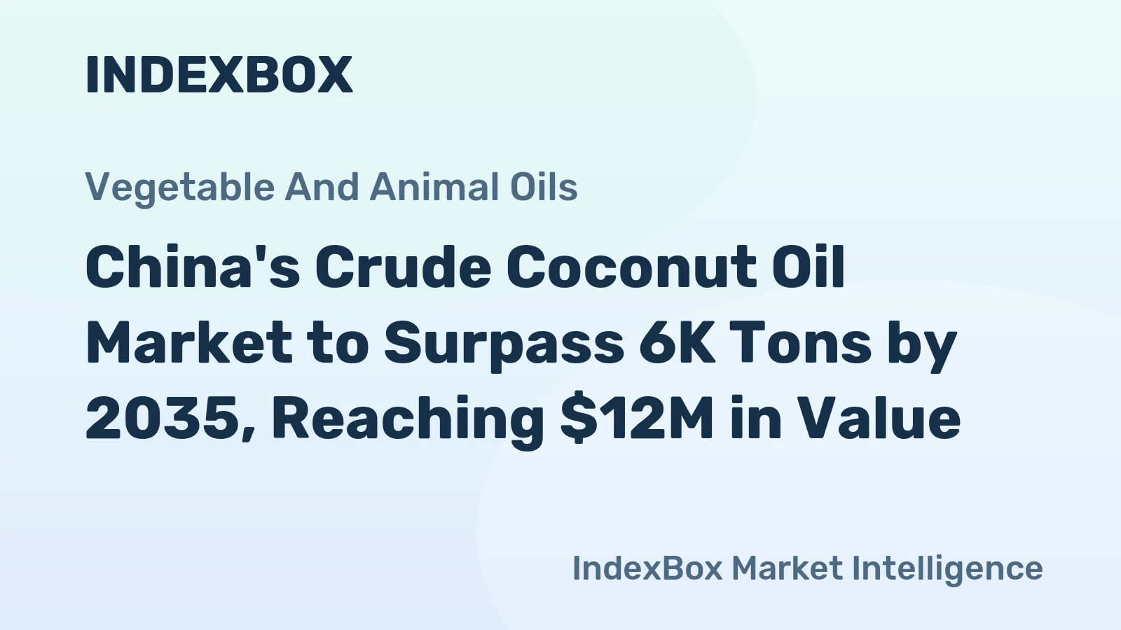 China's Crude Coconut Oil Market to Surpass 6K Tons by 2035, Reaching $12M in Value