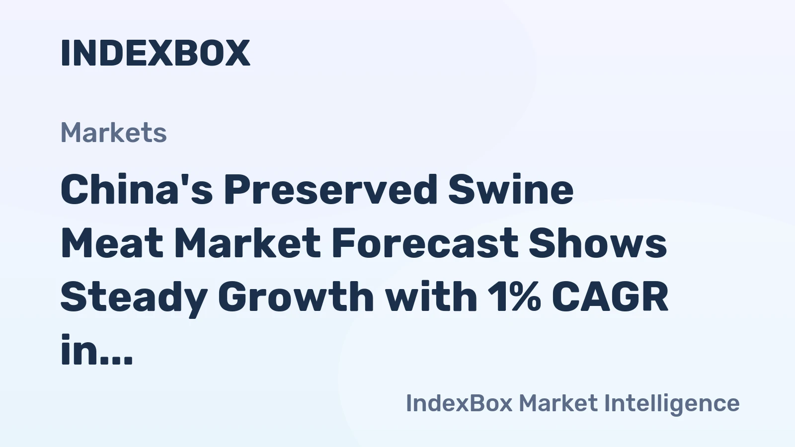 China's Preserved Swine Meat Market Forecast Shows Steady Growth with 1% CAGR in Value Terms