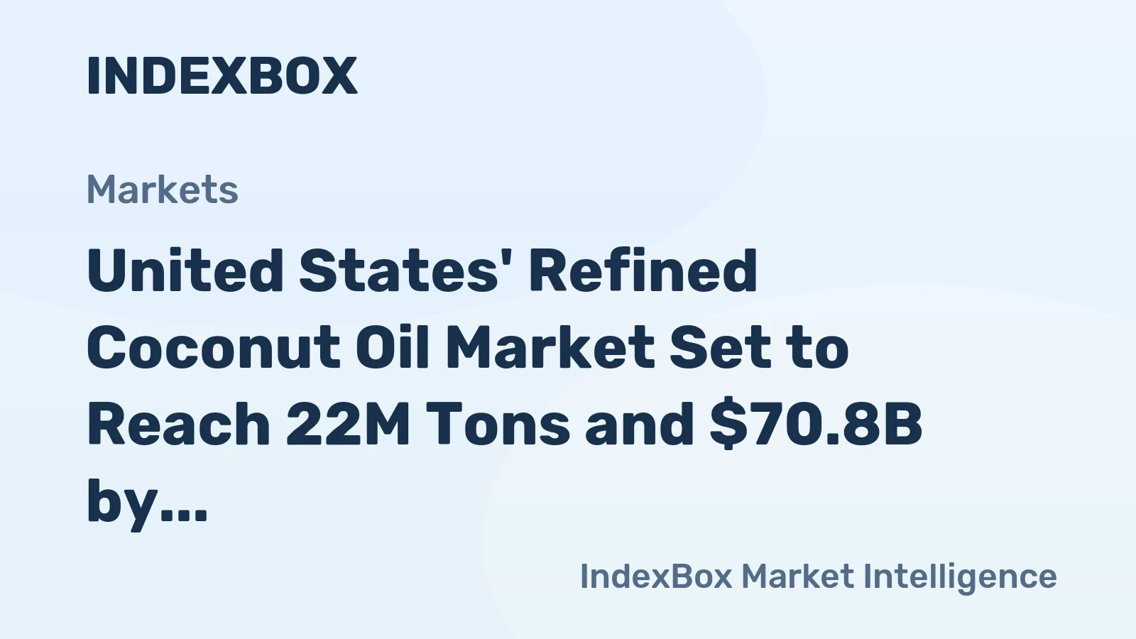 United States' Refined Coconut Oil Market Set to Reach 22M Tons and $70.8B by 2035