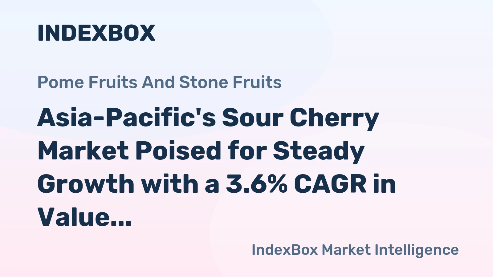 Asia-Pacific's Sour Cherry Market Poised for Steady Growth with a 3.6% CAGR in Value