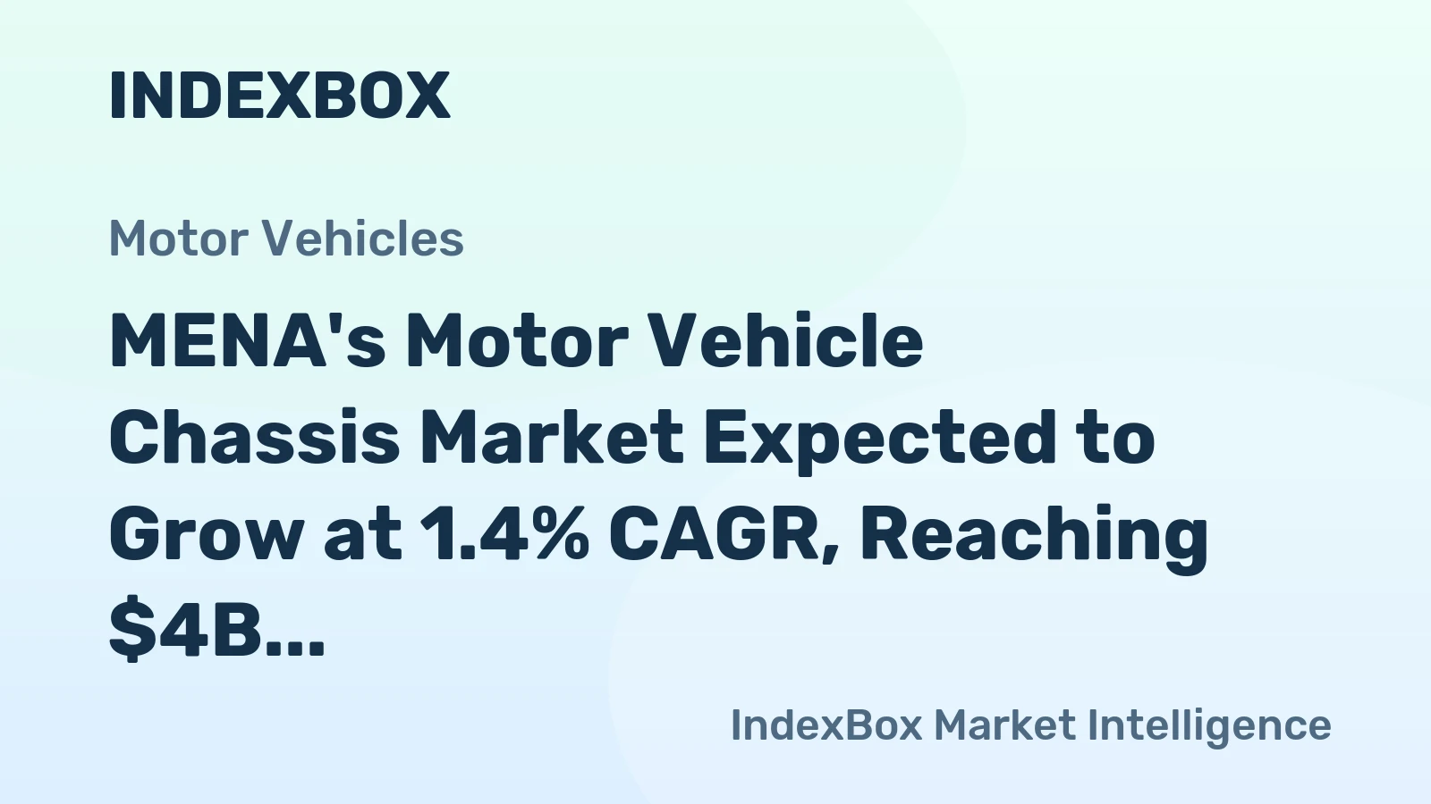 MENA's Motor Vehicle Chassis Market Expected to Grow at 1.4% CAGR, Reaching $4B by 2035