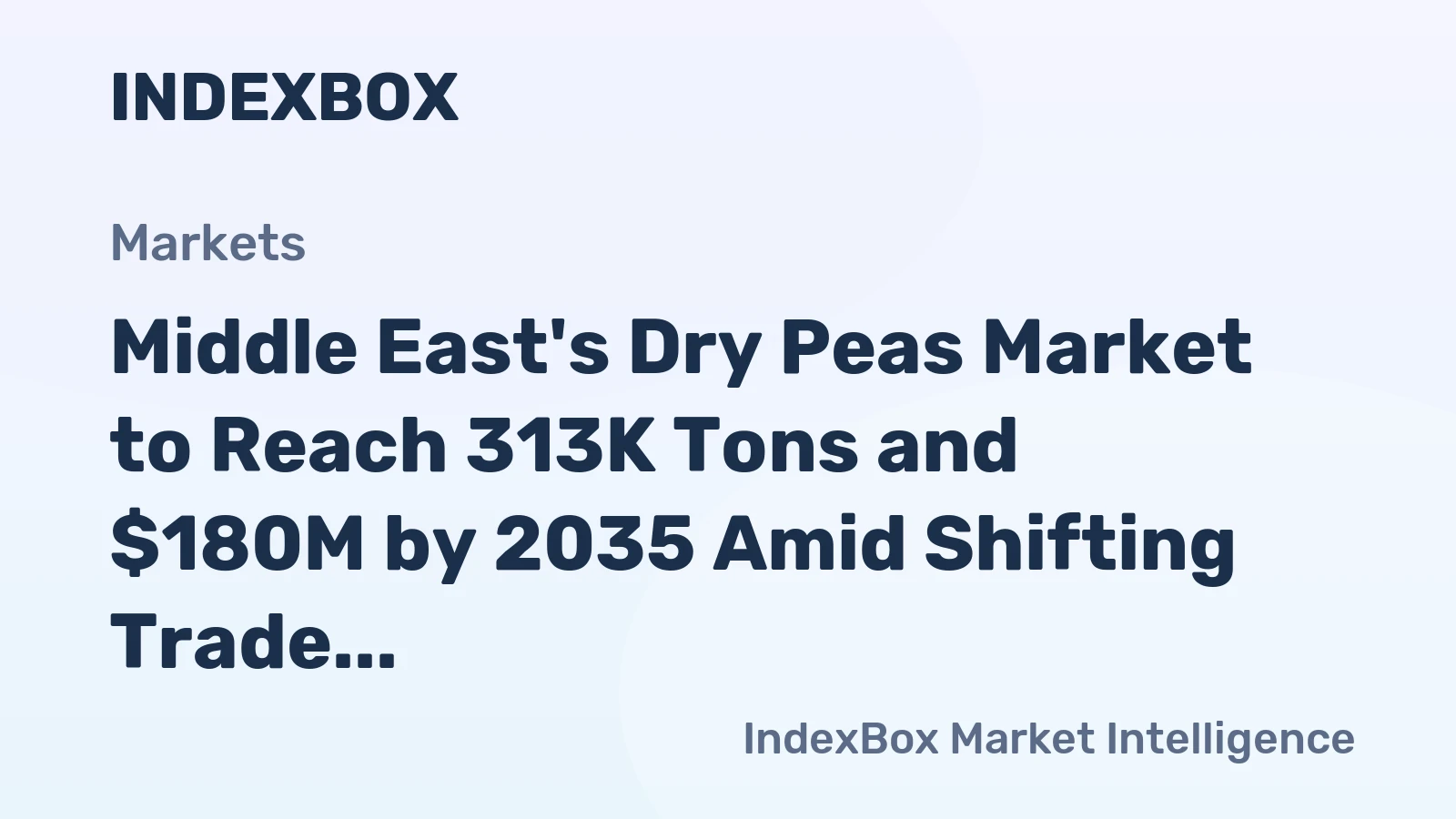 Middle East's Dry Peas Market to Reach 313K Tons and $180M by 2035 Amid Shifting Trade Flows