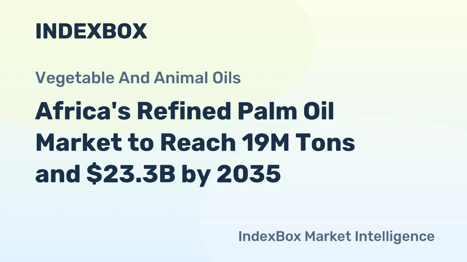 Africa's Refined Palm Oil Market to Reach 19M Tons and $23.3B by 2035