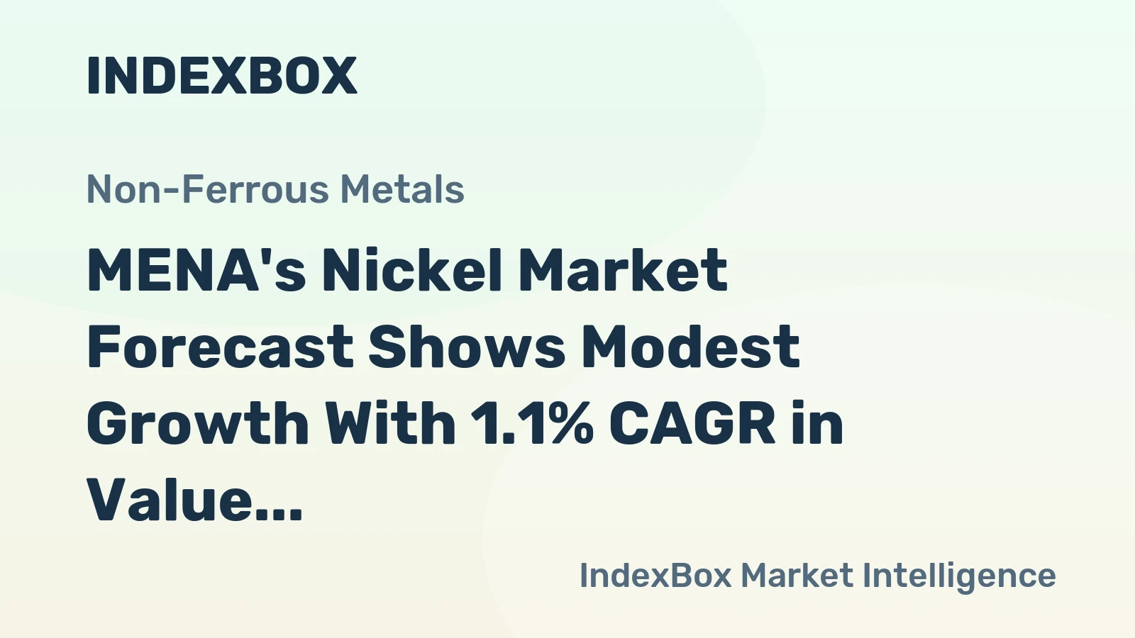 MENA's Nickel Market Forecast Shows Modest Growth With 1.1% CAGR in Value Through 2035