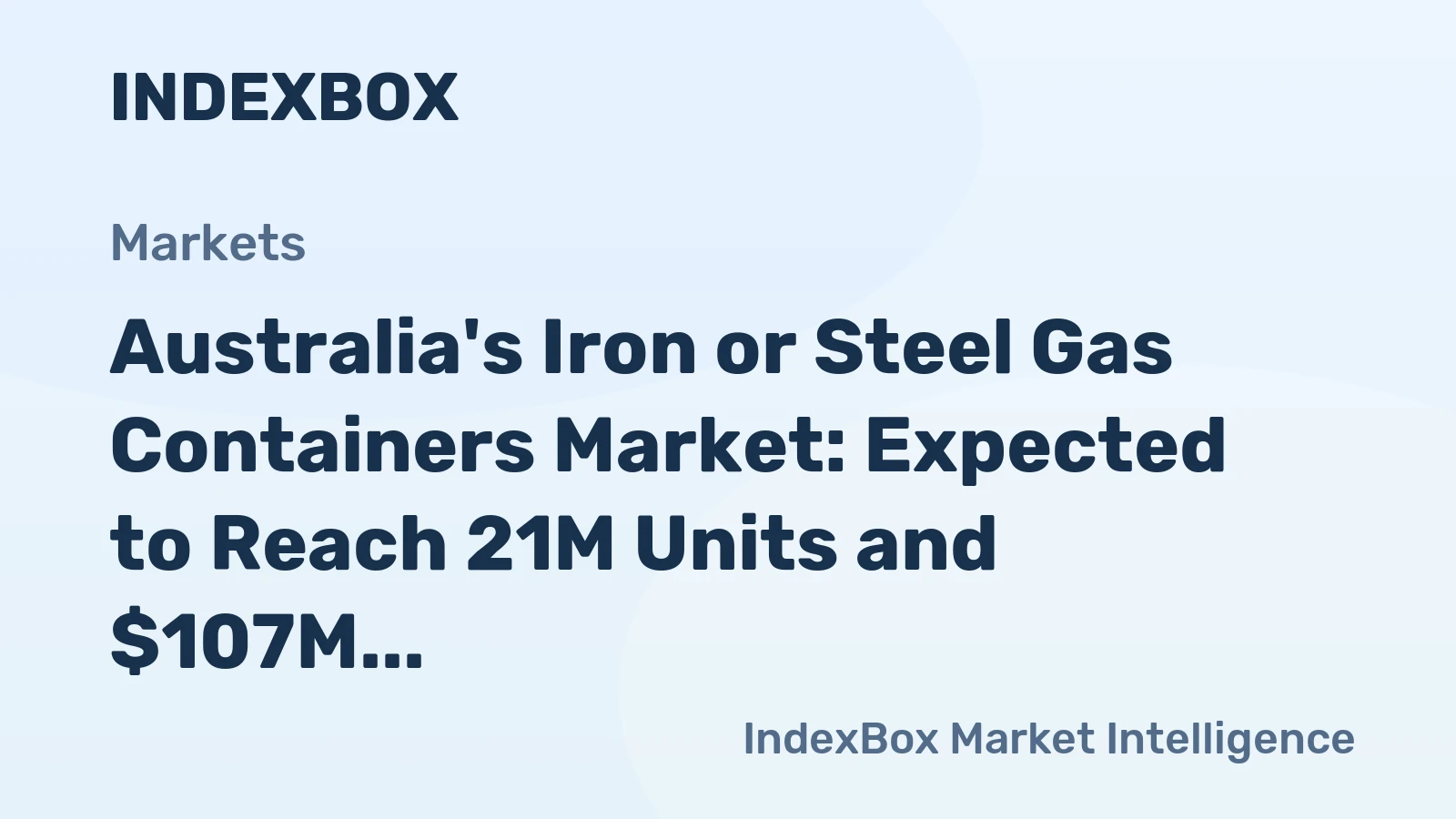 Australia's Iron or Steel Gas Containers Market: Expected to Reach 21M Units and $107M Value by 2035