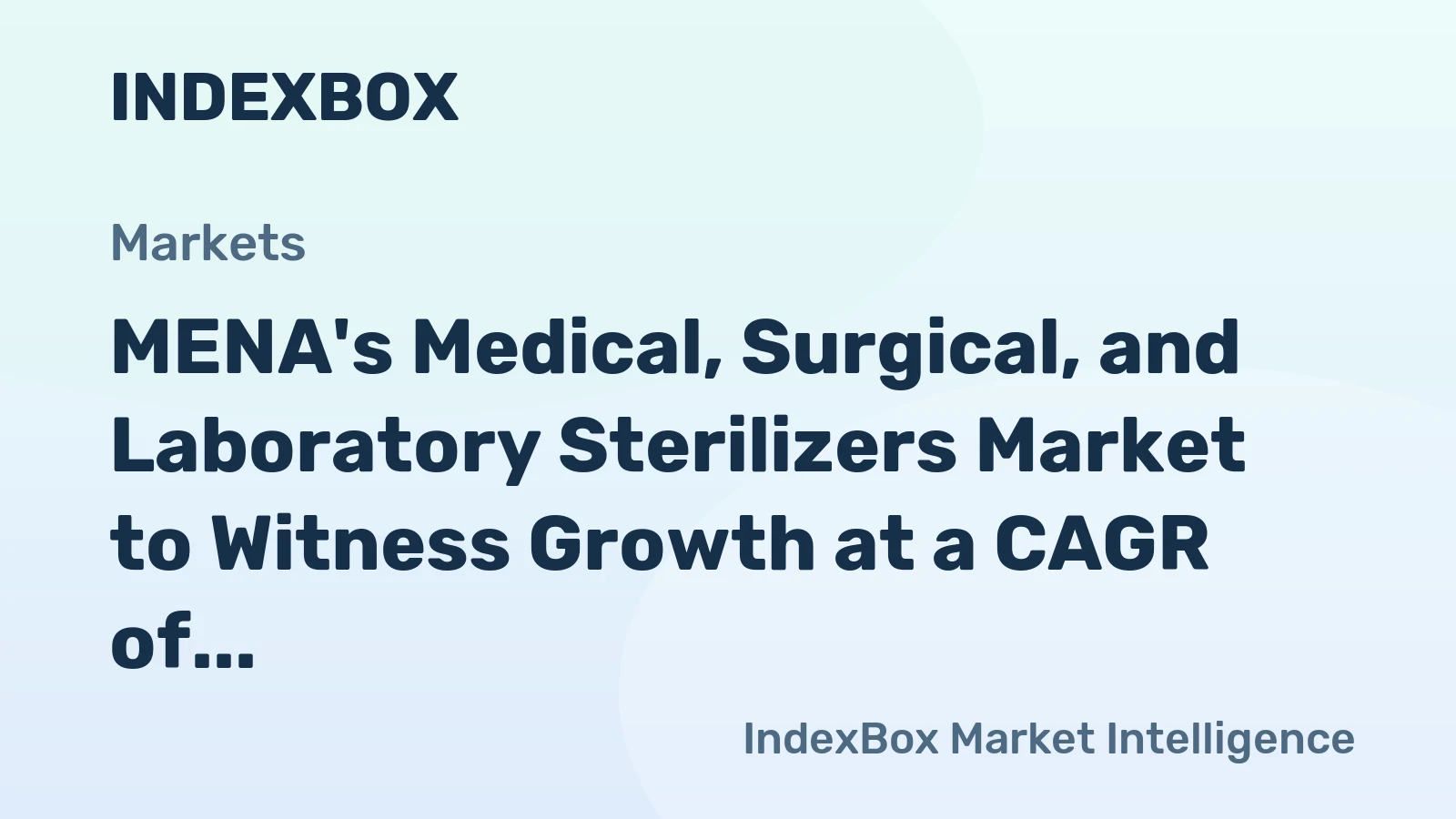 MENA's Medical, Surgical, and Laboratory Sterilizers Market to Witness Growth at a CAGR of +1.1% through 2035