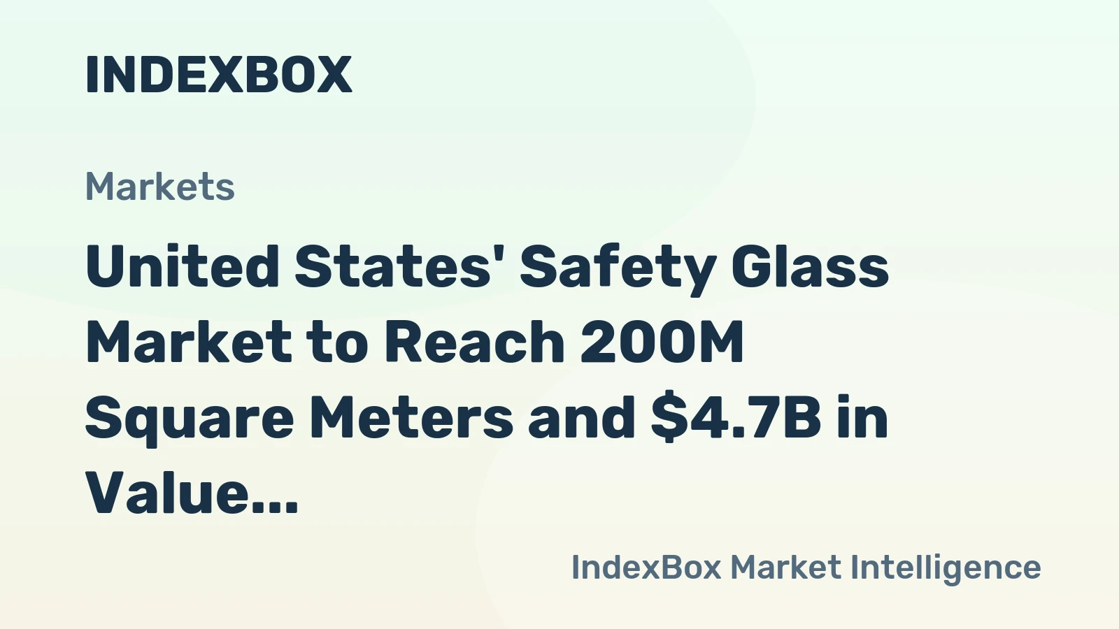 United States' Safety Glass Market to Reach 200M Square Meters and $4.7B in Value by 2035