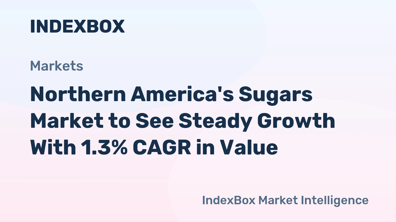 Northern America's Sugars Market to See Steady Growth With 1.3% CAGR in Value