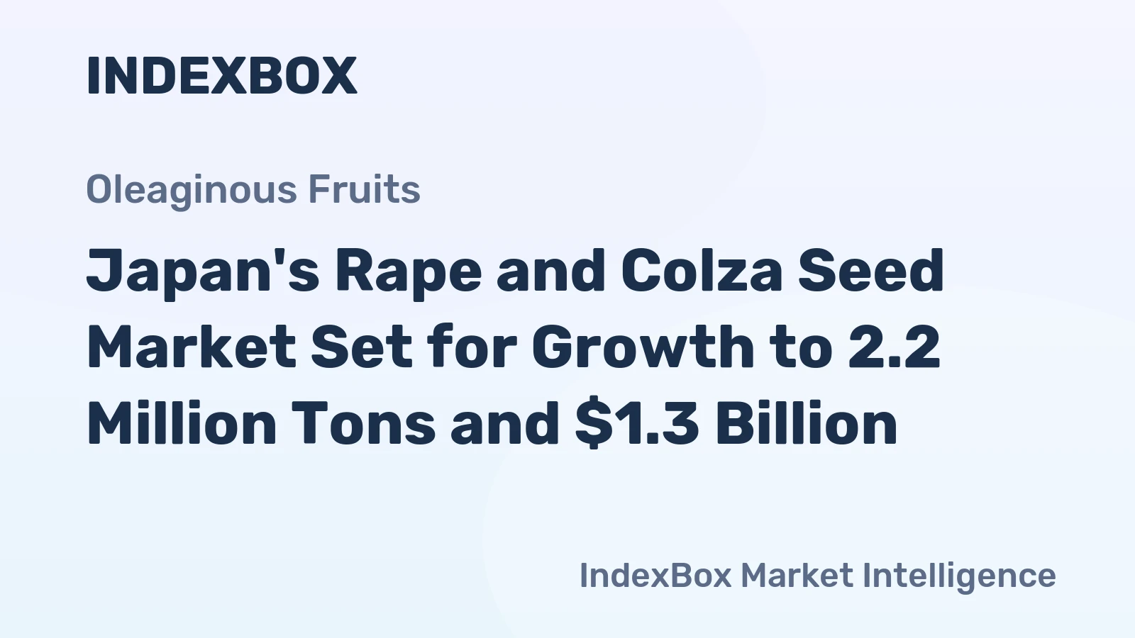 Japan's Rape and Colza Seed Market Set for Growth to 2.2 Million Tons and $1.3 Billion