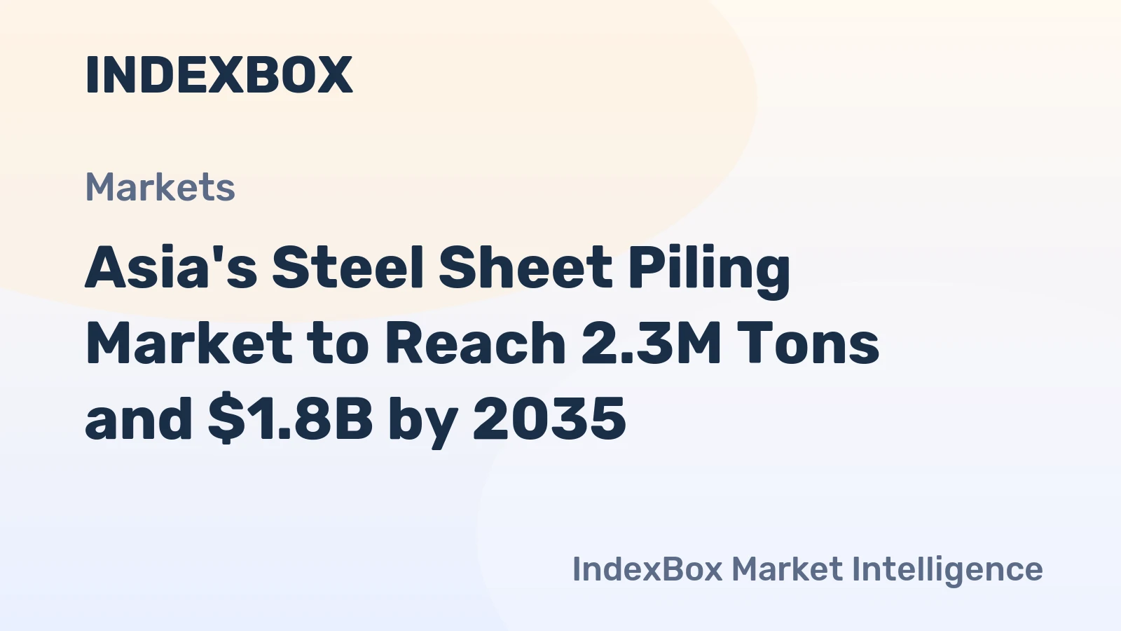 Asia's Steel Sheet Piling Market to Reach 2.3M Tons and $1.8B by 2035