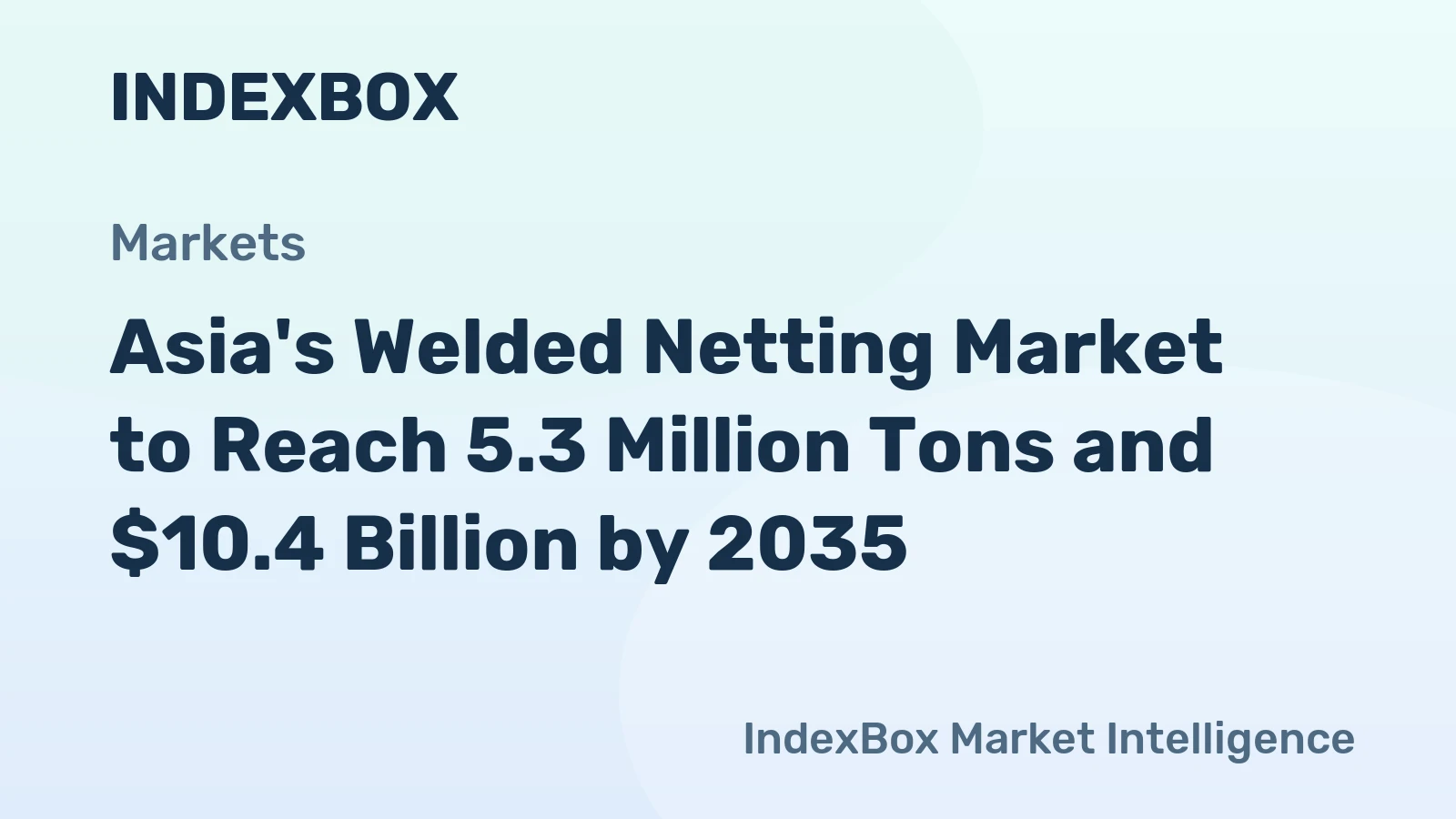 Asia's Welded Netting Market to Reach 5.3 Million Tons and $10.4 Billion by 2035