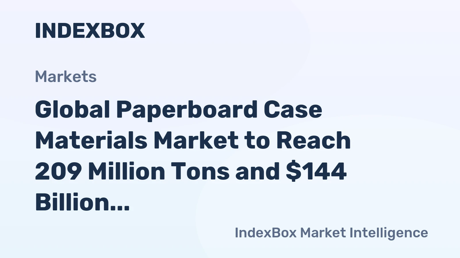 Global Paperboard Case Materials Market to Reach 209 Million Tons and $144 Billion by 2035