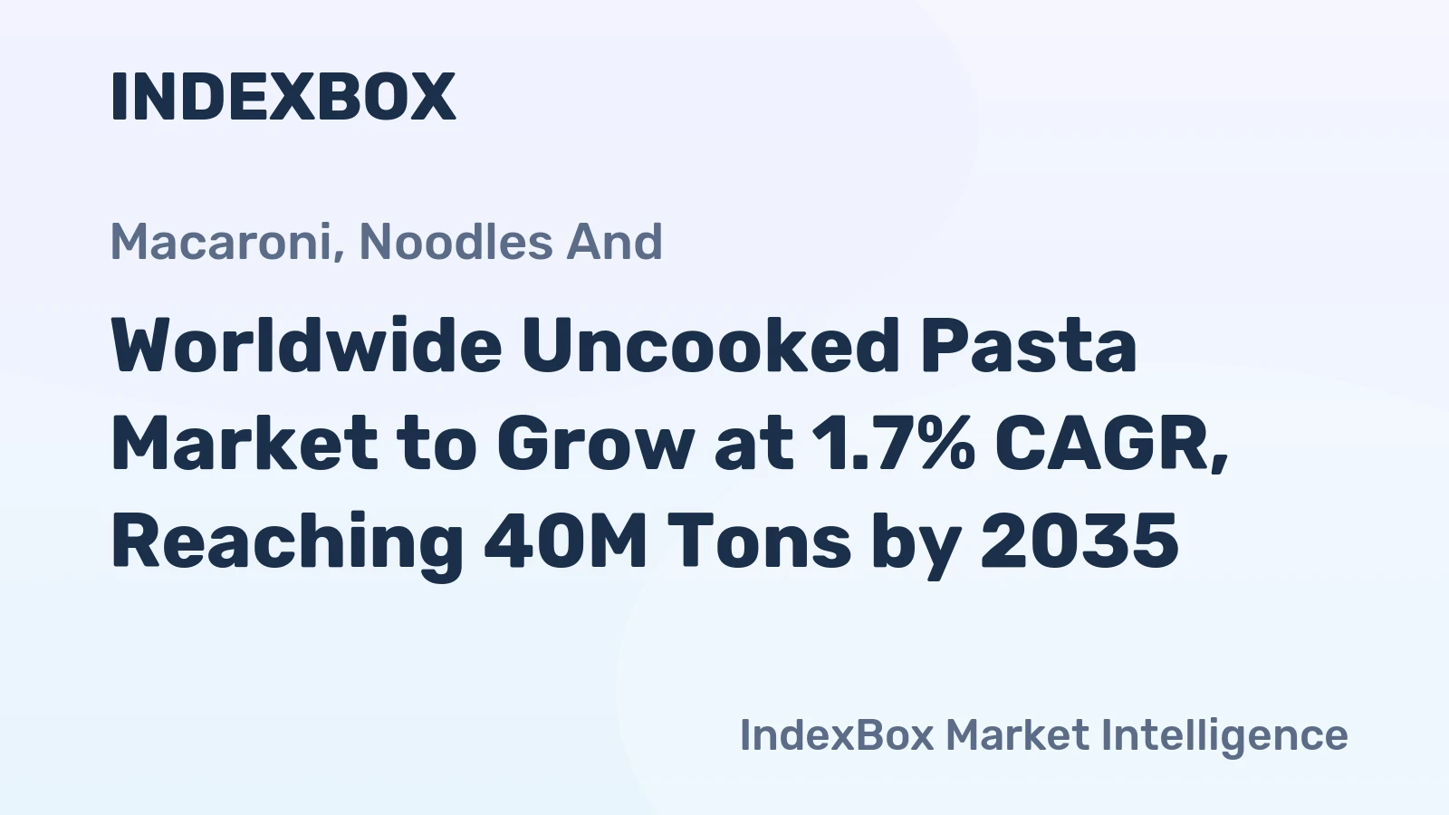 Worldwide Uncooked Pasta Market to Grow at 1.7% CAGR, Reaching 40M Tons by 2035