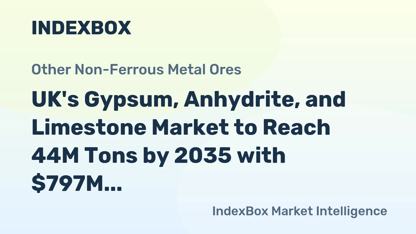 UK's Gypsum, Anhydrite, and Limestone Market to Reach 44M Tons by 2035 with $797M in Value