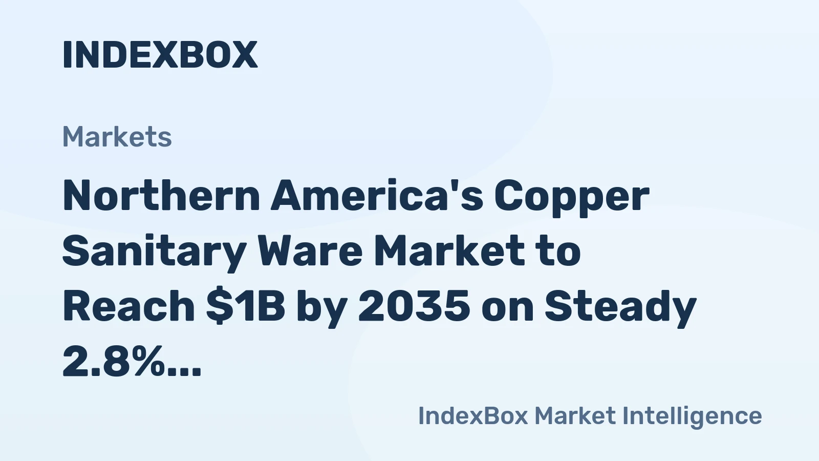 Northern America's Copper Sanitary Ware Market to Reach $1B by 2035 on Steady 2.8% CAGR Value Growth
