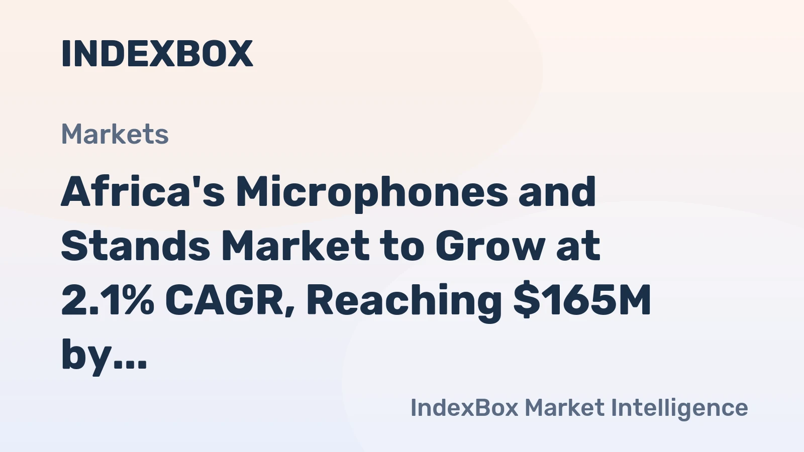 Africa's Microphones and Stands Market to Grow at 2.1% CAGR, Reaching $165M by 2035