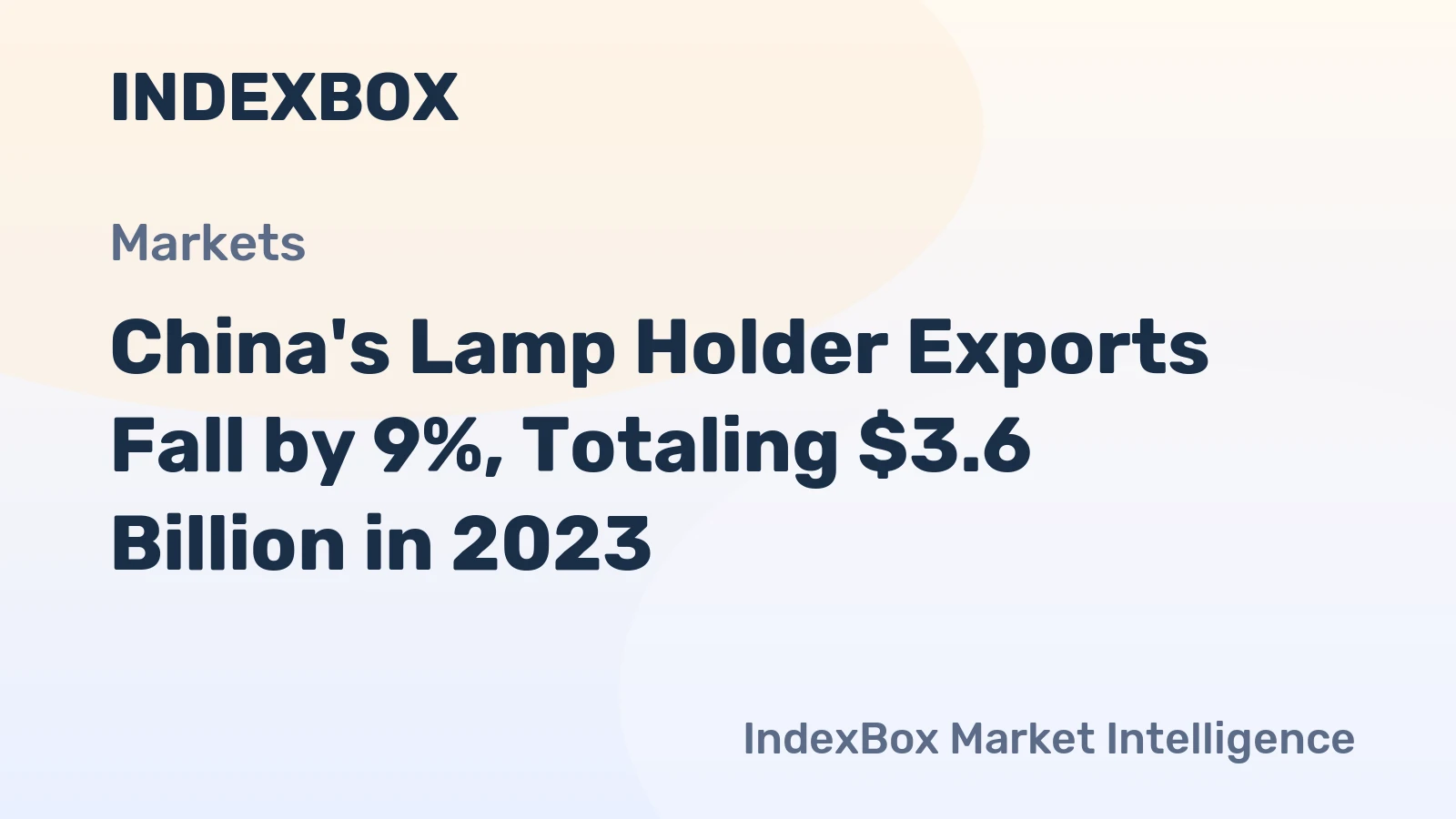 China's Lamp Holder Exports Fall by 9%, Totaling $3.6 Billion in 2023