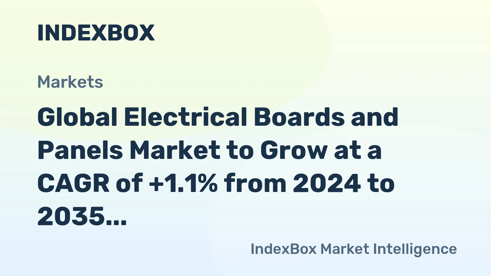Global Electrical Boards and Panels Market to Grow at a CAGR of +1.1% from 2024 to 2035, Reaching 6.9B Units
