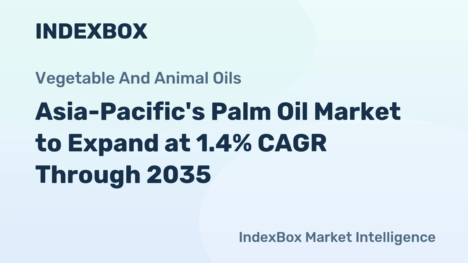 Asia-Pacific's Palm Oil Market to Expand at 1.4% CAGR Through 2035