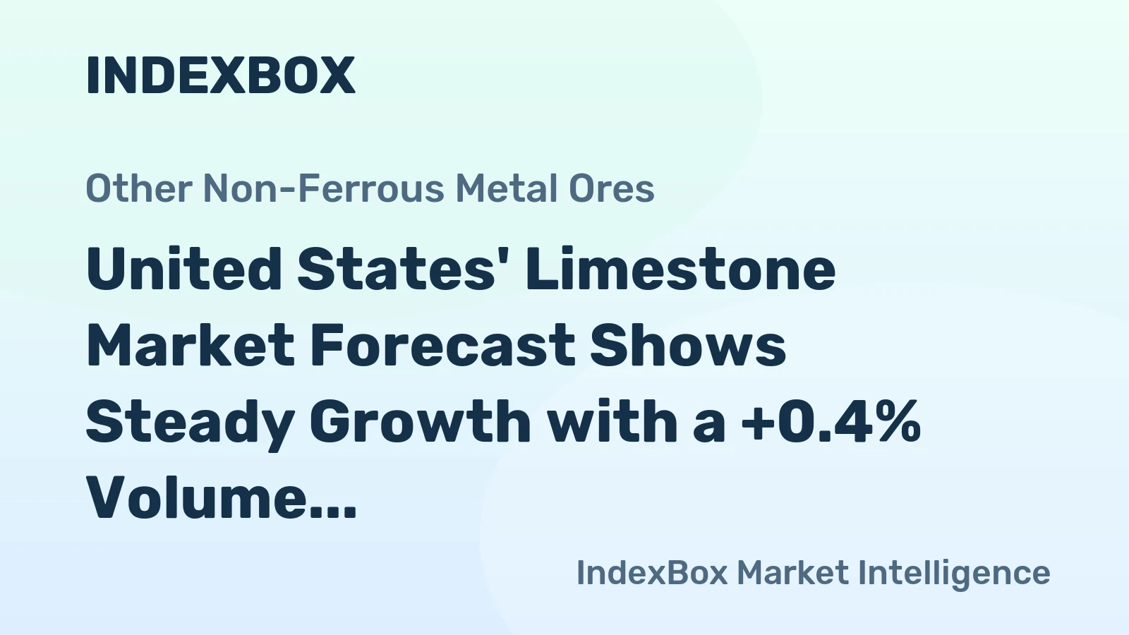 United States' Limestone Market Forecast Shows Steady Growth with a +0.4% Volume CAGR