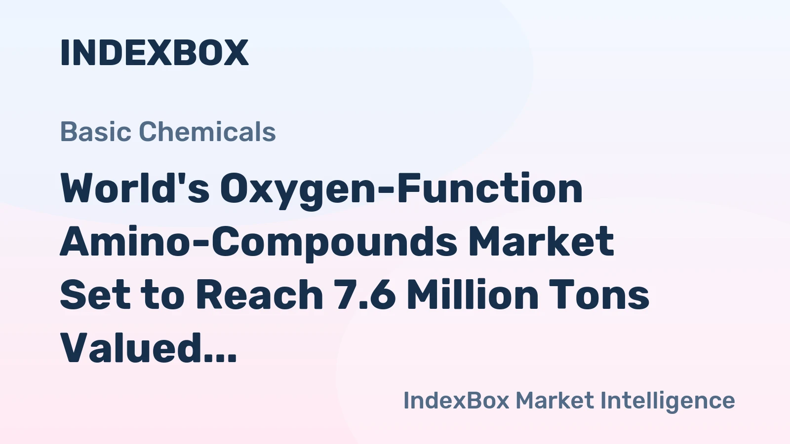 World's Oxygen-Function Amino-Compounds Market Set to Reach 7.6 Million Tons Valued at $34.2 Billion