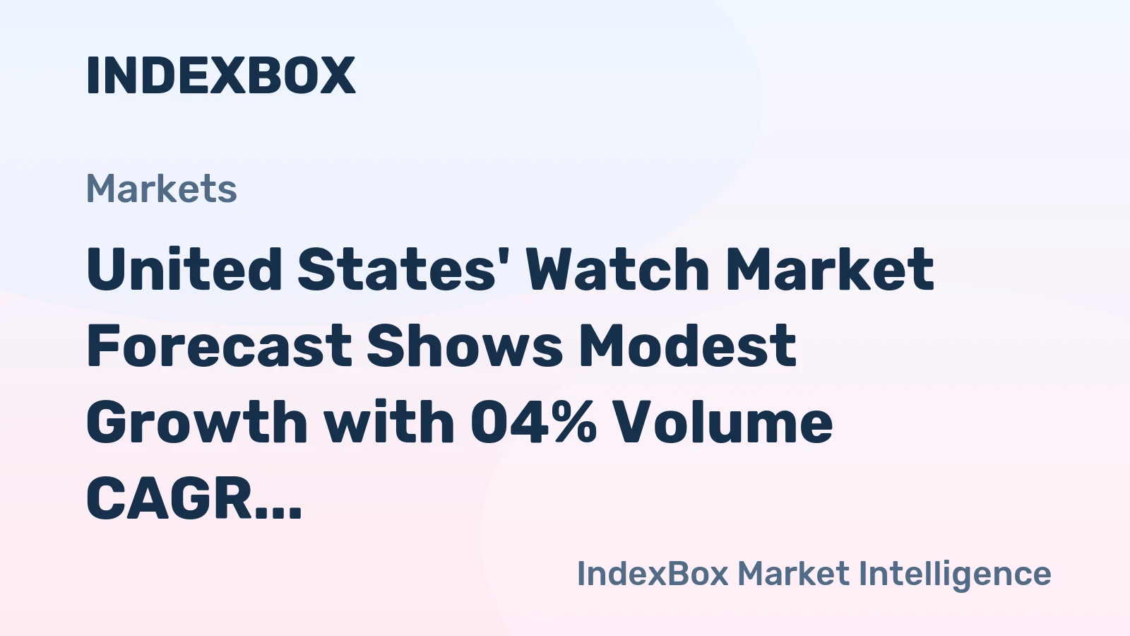 United States' Watch Market Forecast Shows Modest Growth with 04% Volume CAGR Through 2035