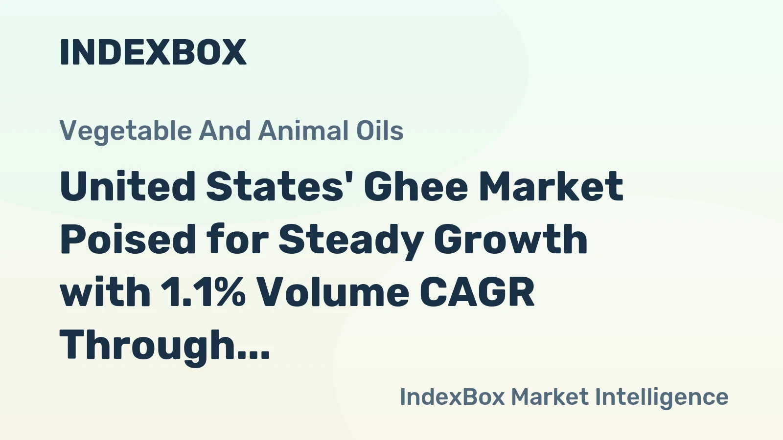 United States' Ghee Market Poised for Steady Growth with 1.1% Volume CAGR Through 2035