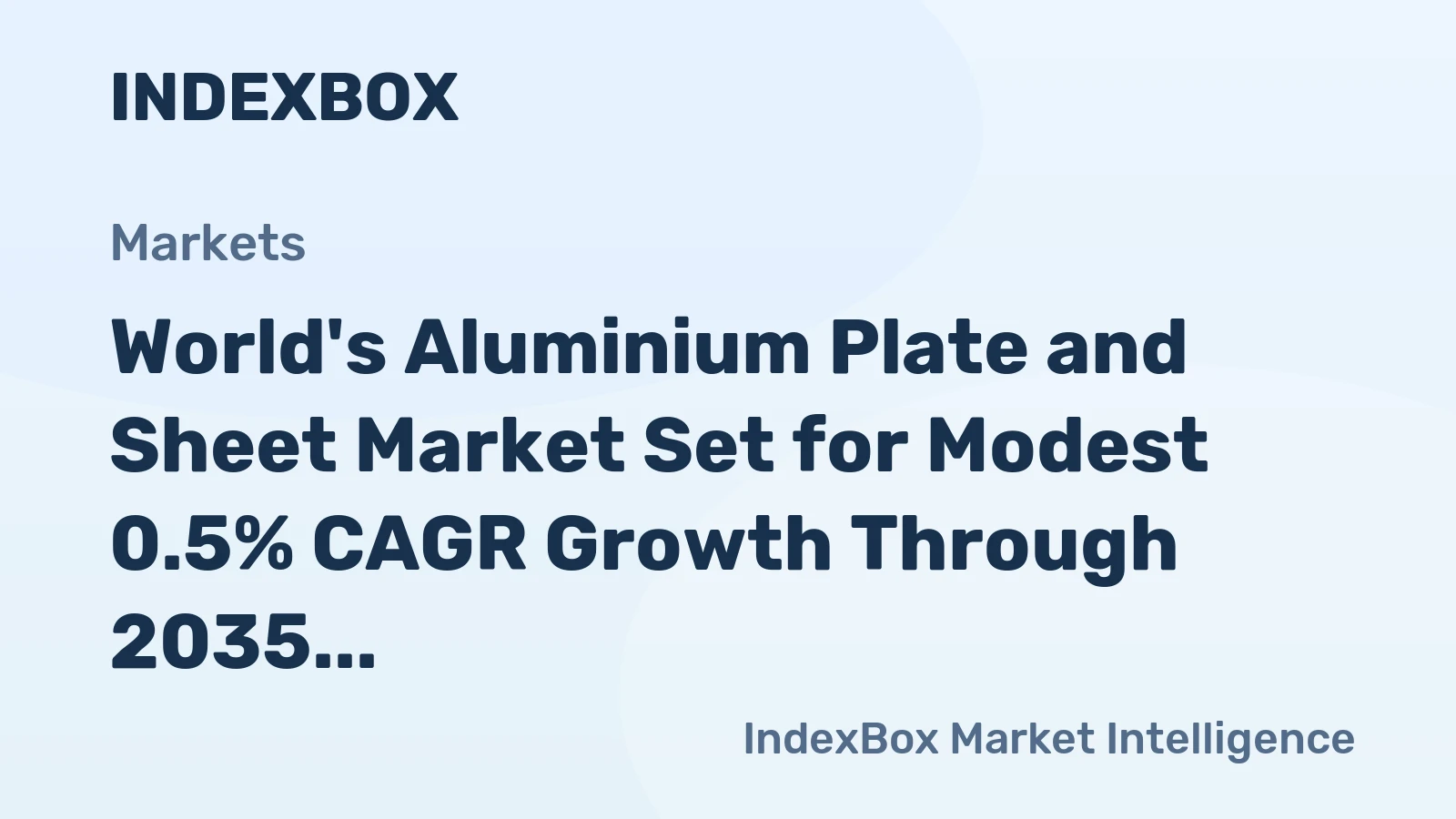 World's Aluminium Plate and Sheet Market Set for Modest 0.5% CAGR Growth Through 2035
